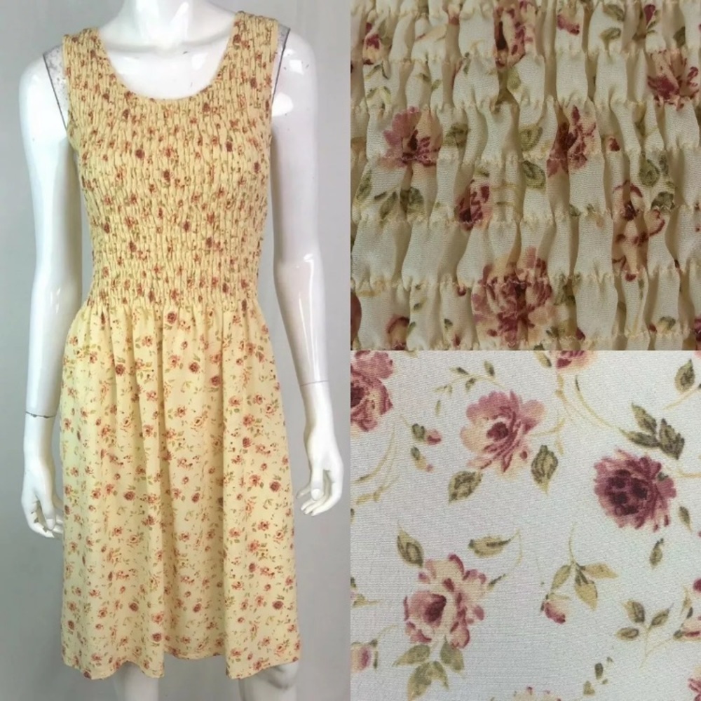 Karin Stevens Floral Pleated Ruched Grunge Dress - Gem